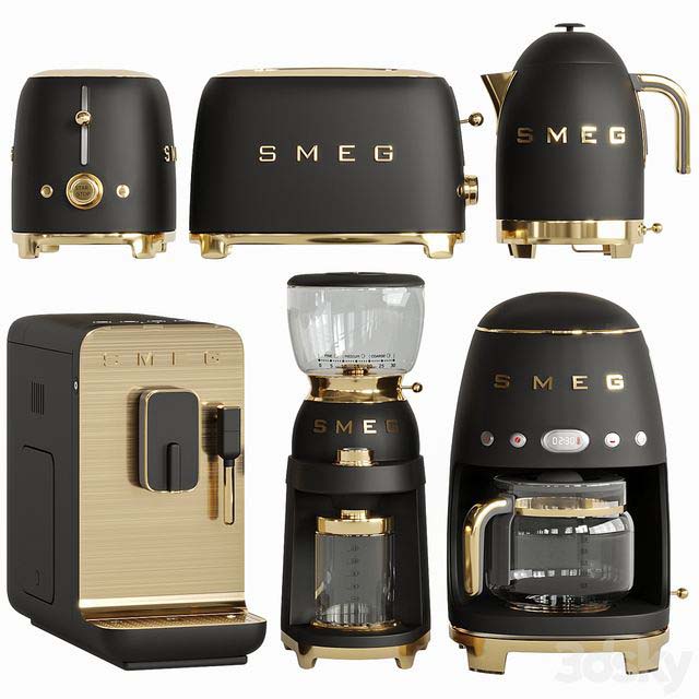 دانلود مدل سه بعدی لوازم برقی آشپزخانه اسمگ Collection smeg 2 | بانک مدل آبجکت و تکسچر سه بعدی