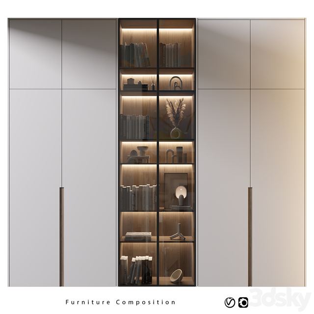 دانلود مدل سه بعدی کمد Furniture Composition 475 | بانک مدل آبجکت و ...